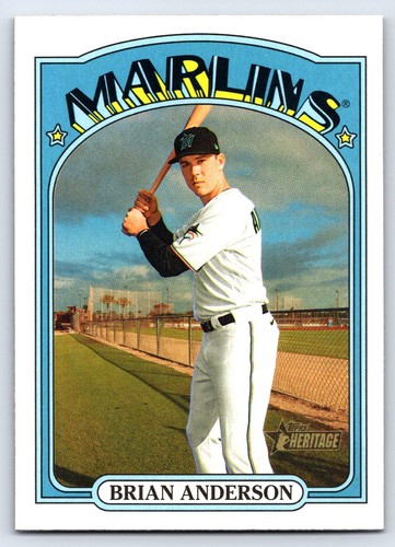 2021 Topps Heritage #78 Brian Anderson Miami Marlins BASEBALL Card | eBay