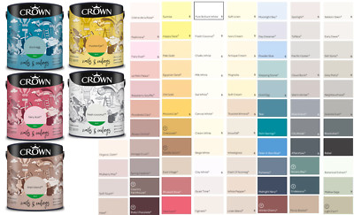 Crown Emulsion Silk Paint Assorted Colours Walls & Ceiling 2.5L All ...