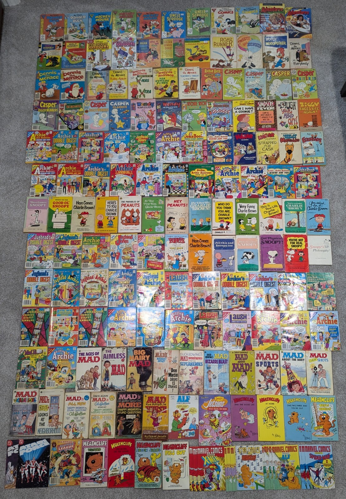 Huge Lot of 150 Comic Digests - DC, Marvel, Archie, Walt Disney ...