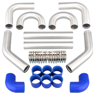 2.5" Universal Turbo Aluminum Intercooler Piping +Silicone Coupler ...