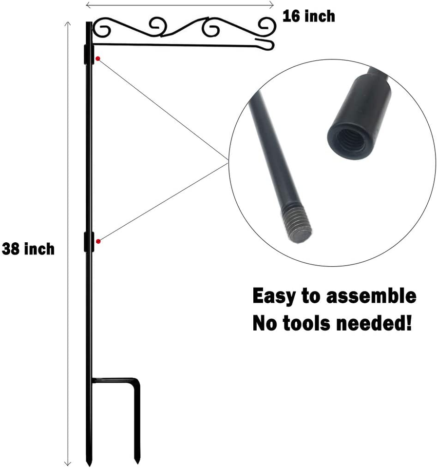 Garden Flag Stand Holder Yard Flag Pole with Clip Anti-Wind Flag Stand ...
