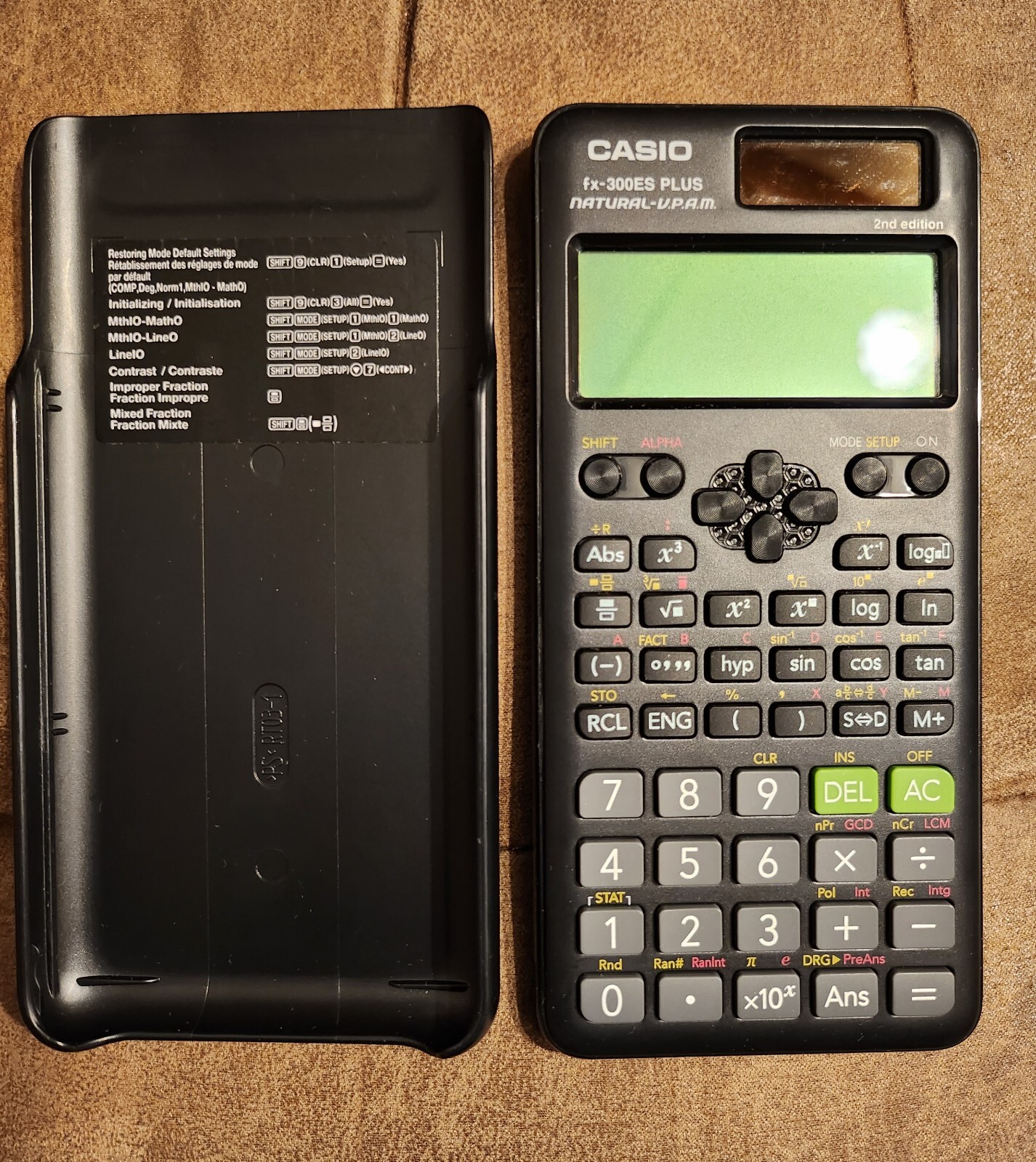 Casio FX-300ES Plus Scientific Calculator Solar Powered TESTED Natural ...