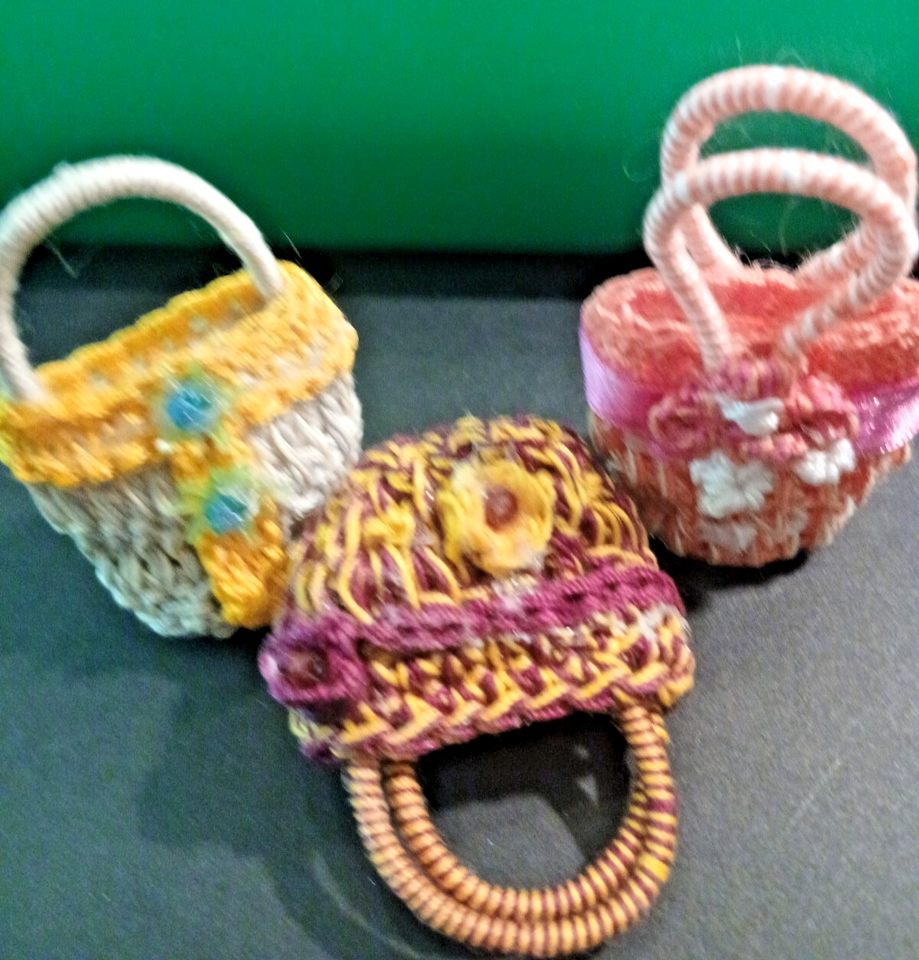 3 Crochet Purses (Handmade) for Barbie and 11" to 18" Dolls OOK New | eBay