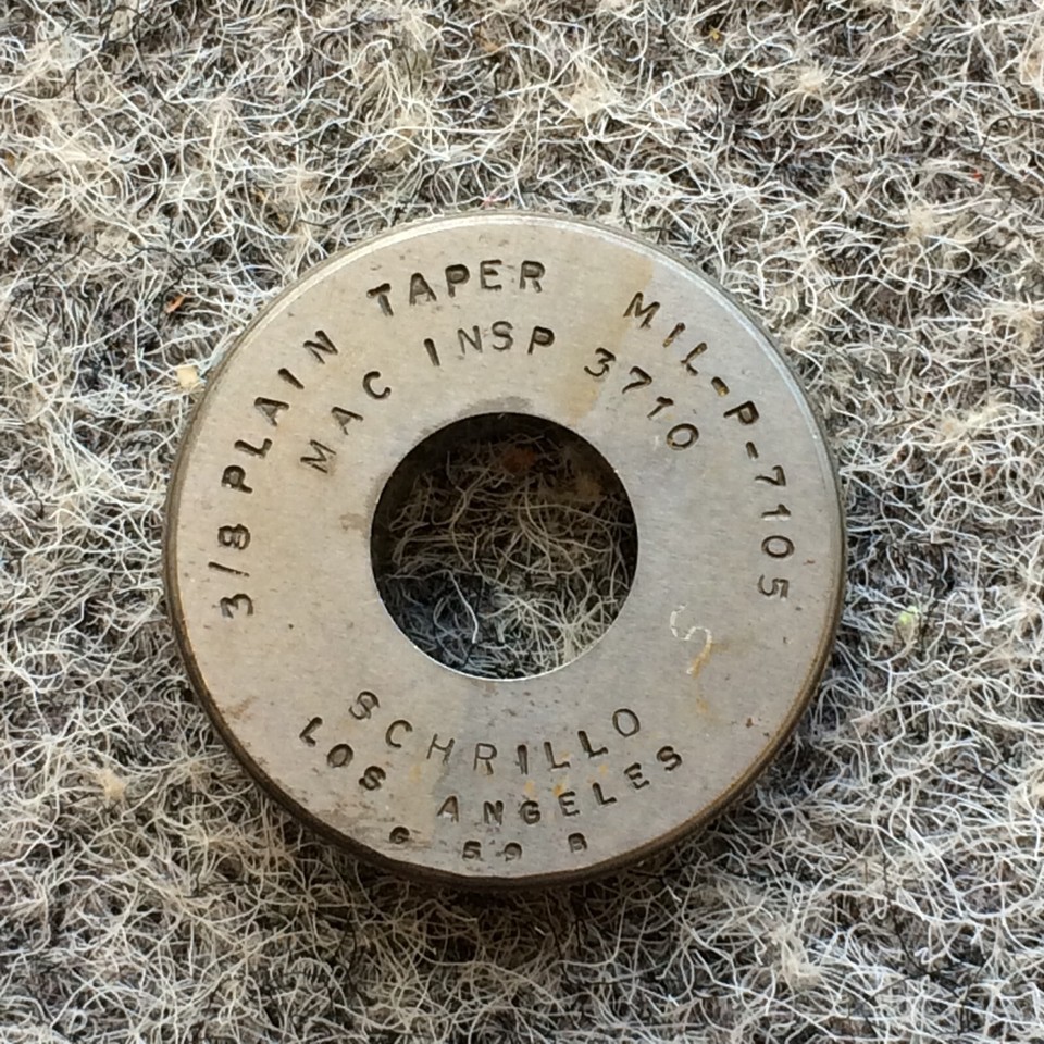 SCHRILLO 3/8 PLAIN TAPER MAC INSP 3710 RING GAGE MIL-P-7105 | eBay