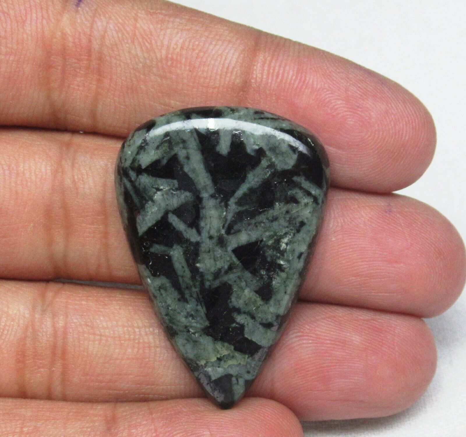 Natural Chinese Writing Stone Cabochon Pear Shape 50.95 ct Loose ...