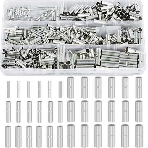 460Pcs Non-Insulated Crimp Butt Connector Wire Terminals 8-24AWG Gauge ...