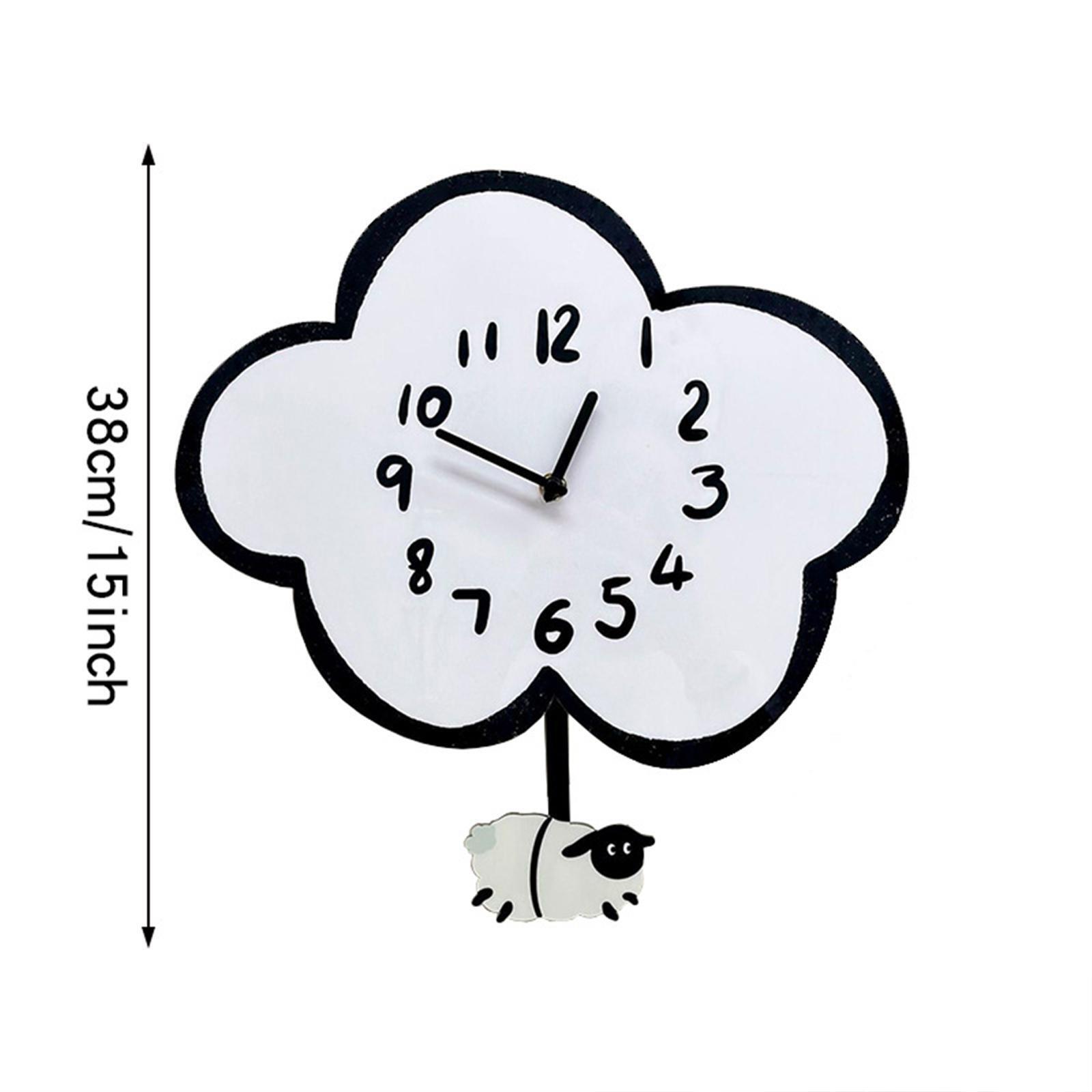 Cute Wall Clock with Swing Tail Pendulum Decorative Clock for Home Kids ...