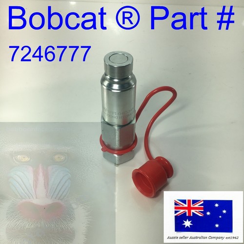 Bobcat Hydraulic Male Flat Face Quick Coupler 7246777 1/2" BODY 3/4 ...