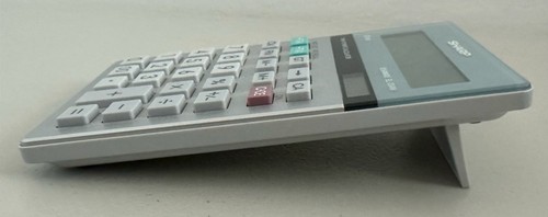 Sharp Elsimate EL-334M 10 Digit Twin Power Solar Silver Desk Calculator ...