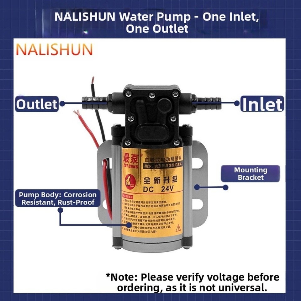 24V DC Pump for Water Oil Transfer Electric Diaphragm for Car For Truck ...