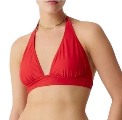 J.Crew DD Halter Tie Back Bikini Top NWT size Large in Venetian Red Swimsuit | eBay