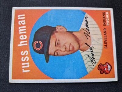 1959 Topps Baseball Card # 283 Russ Heman - Cleveland Indians RC (EX ...