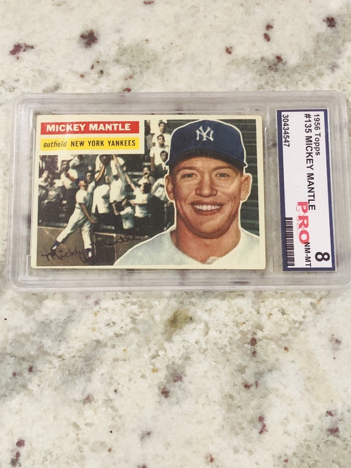 1956 Topps Mickey Mantle Card #135 Graded 8 Must Have For Any ...