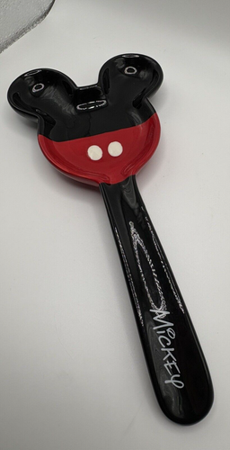 Disney Mickey Mouse Figural Spoon Rest Ceramic Utensil Holder Decor 10 ...