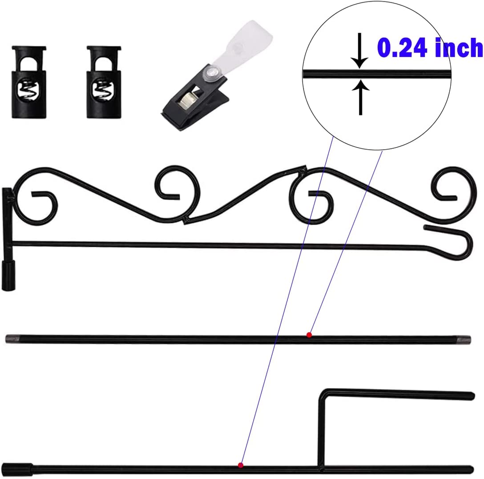 Garden Flag Stand Holder Yard Flag Pole with Clip Anti-Wind Flag Stand ...