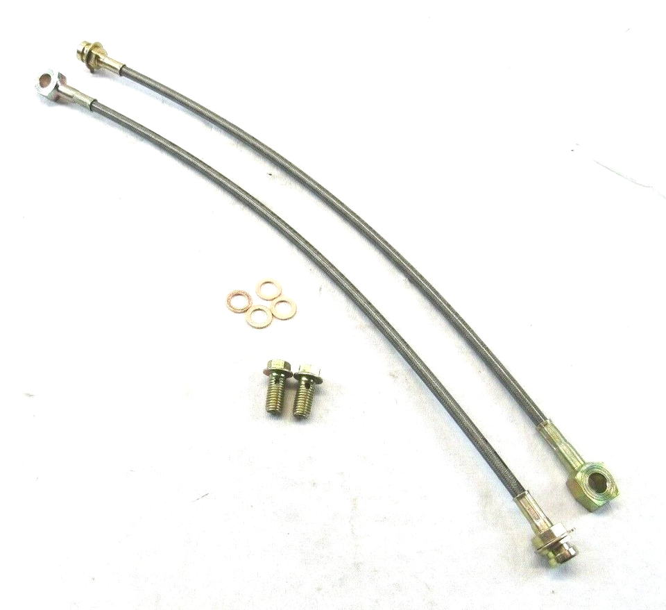 Stainless Steel Brake Lines Kit 18" Length 10mm x1.5 Banjo 3/8 -24 ...