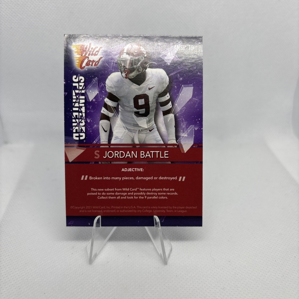 2021 Wild Card Allumination Purple Splintered- Jordan Battle Alabama ...