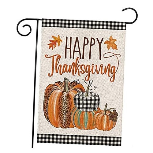 Happy Thanksgiving Fall Garden Flags for Outdoor,12x18 Double 12x18 ...