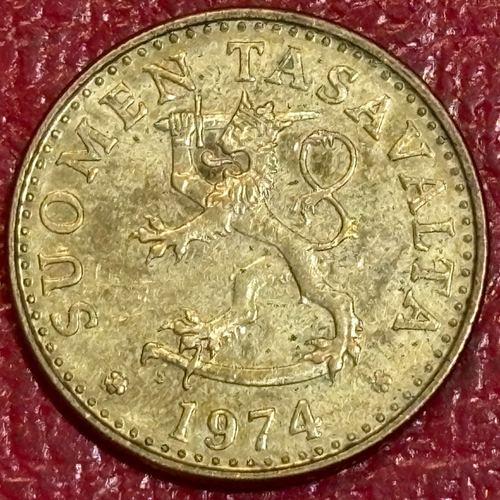 HIGH GRADE AU 1974 FINLAND 20 PENNIA LION/SWORD COIN-DEC817 | eBay