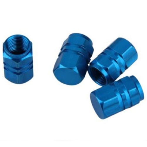 4X Metal Blue Car Truck Bike Tire Wheel Rims Stem Air Valve Caps Tyre ...