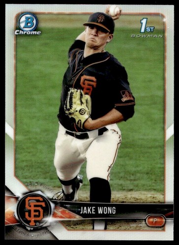 2018 Bowman Draft Chrome Refractor Jake Wong G82 San Francisco Giants # ...