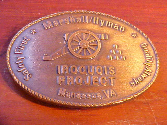 Marshall Hyman Solid Brass Belt Buckle Mens 2.5" X 3.75" Iroquois ...