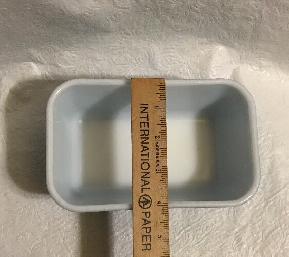 Vintage Pyrex #502 Rectangle Blue Ovenware Glass Dish Small Loaf Pan 1. ...