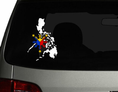 Filipino Philippine Flag Vinyl Car Decal Sticker 7.5"(H) Create & Map ...