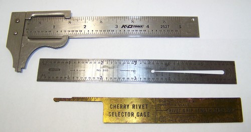 General No. 310 Stainless 6-inch Ruler- Cherry Rivet Gage- K-D #2527 5 ...