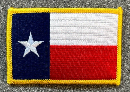 TEXAS STATE FLAG EMBROIDERED 2.25" X 3.25" IRON ON BACKING PATCH USA ...