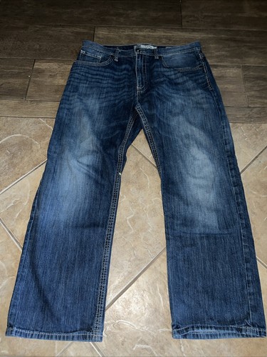 BKE Seth Jeans Men's 36x34 Straight Leg Medium Wash Buckle Cotton Baggy ...