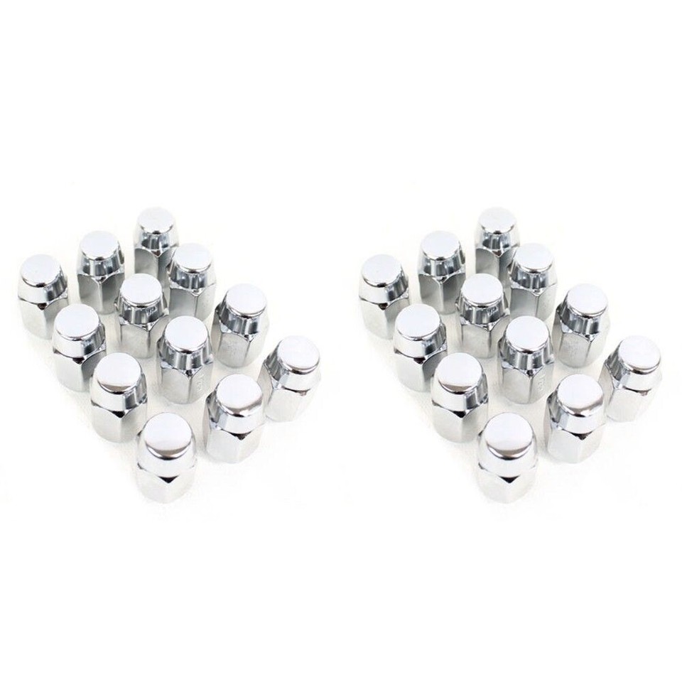 (4) 3.19" Open Ended Center Caps & (24) Chrome trailer wheel lug nuts ...