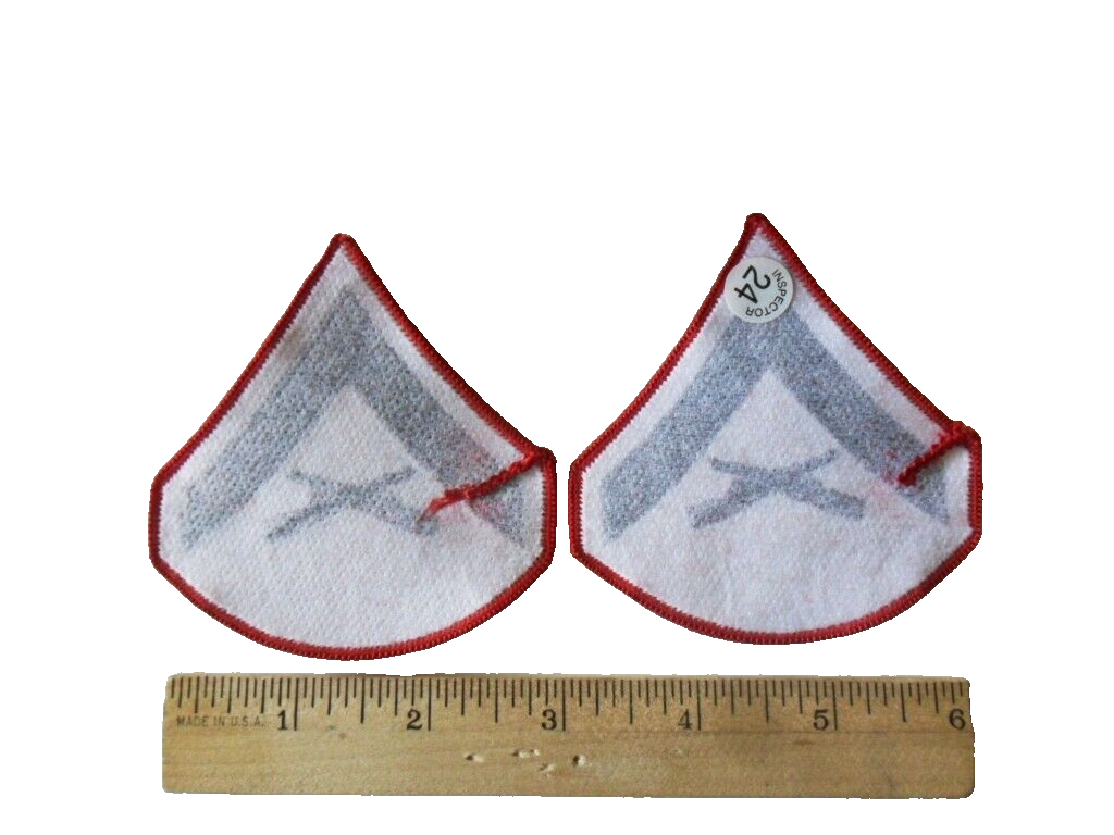 USMC Marines FEMALE E3 Lcpl Chevrons PATCH set green/red for alpha coat ...