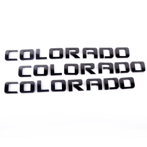 3Pcs Black For Colorado Emblem Door Side Fender Tailgate Raised Letters ...