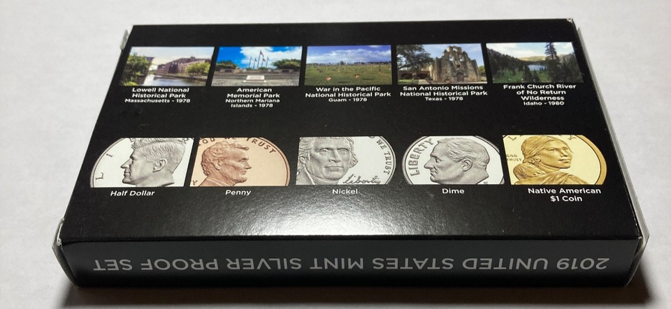 2019-S 5 Proof Coins Set W/Box & Certificate 99.9% SILVER Kennedy Half ...