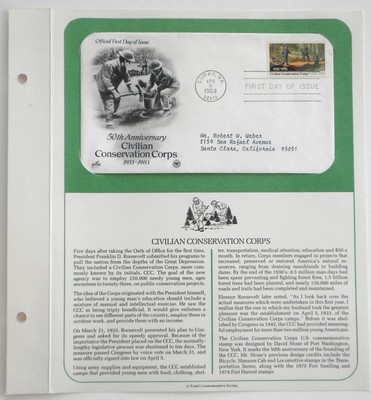 Civilian Conservation Corps Official First Day Of Issue Stamp | eBay