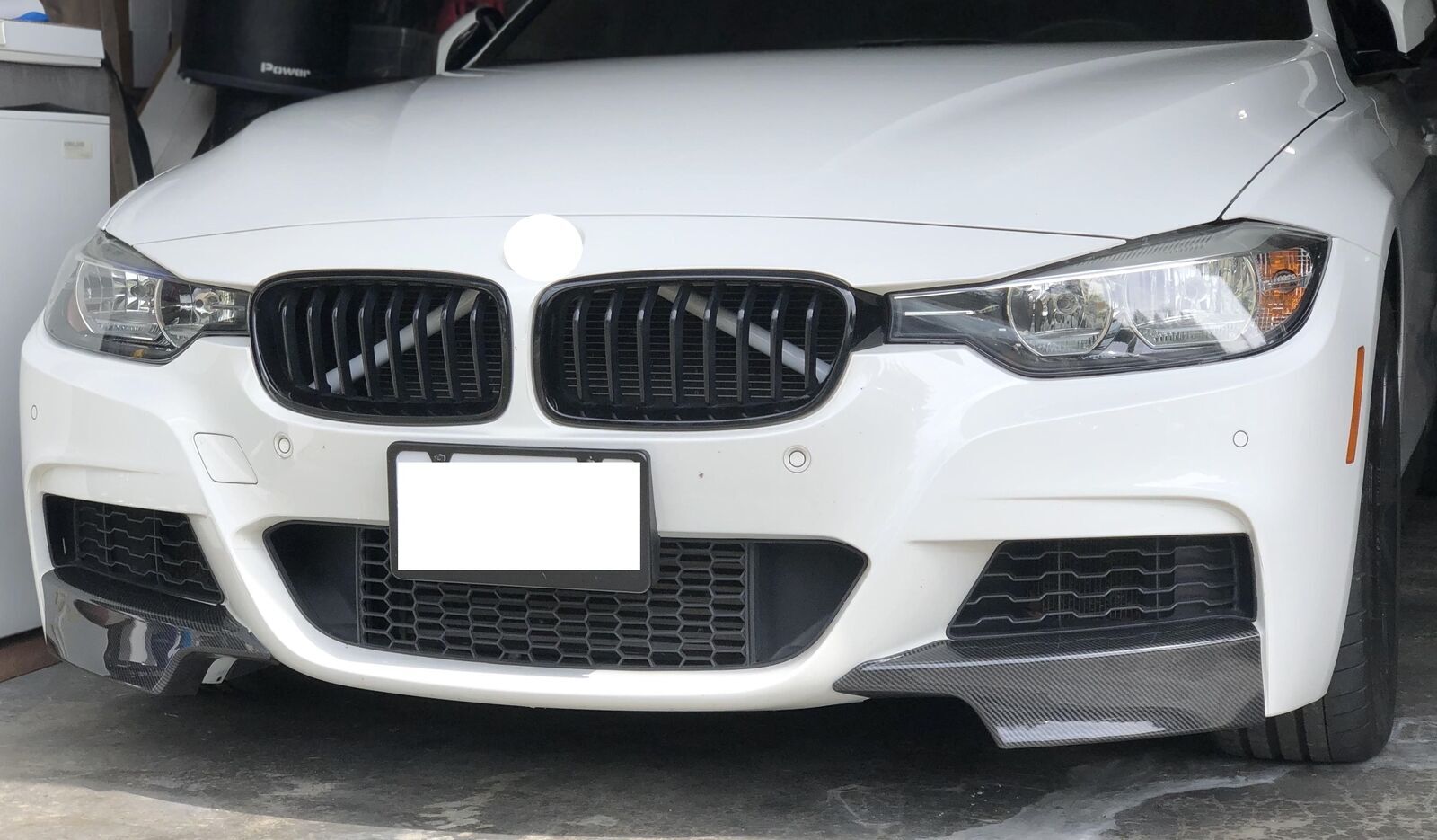 2PC White Grill Bar V Brace for BMW F30/F31/F32 Front Grille Trim Strip ...