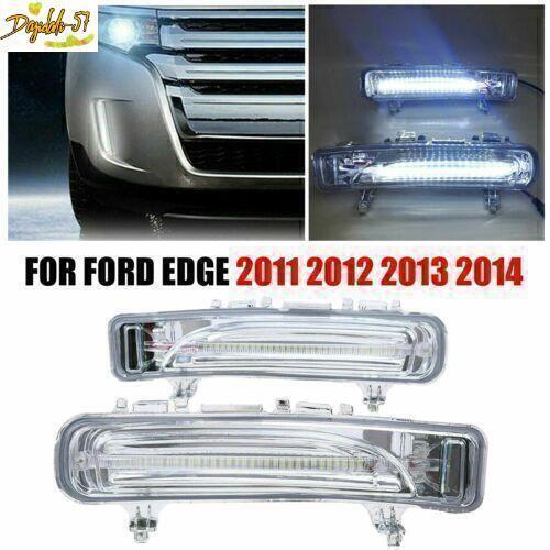 Pair LED SUV Fog Lamp Light DRL For Ford Edge 2011 2012 2013 2014 Turn ...