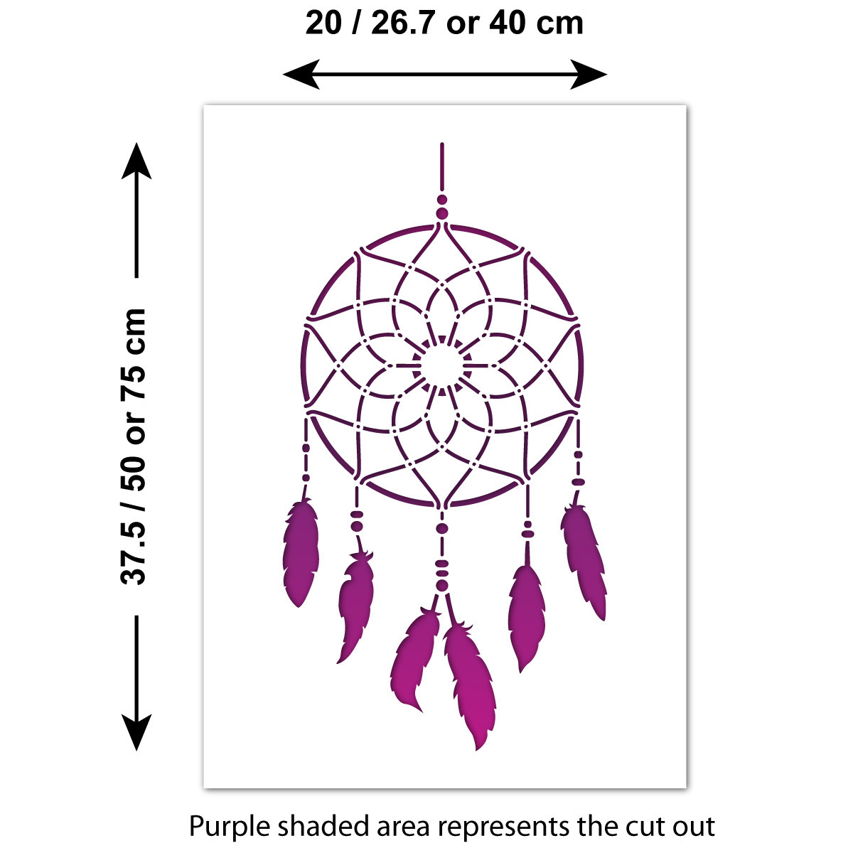 Dream Catcher Wall Stencil - Large Traditional Dreamcatcher Template ...