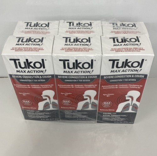 LOT OF 6 - TUKOL Max Action Severe Cough Suppressant and Nasal ...