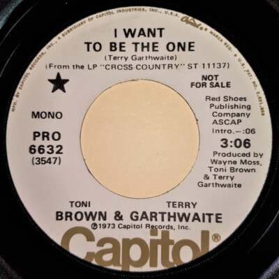 Toni Brown & Terry Garthwaite - I Want To Be The One 1973 7", Single ...