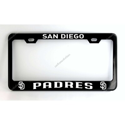 San Diego Padres Black License Plate Frame, Custom Made of Powder ...