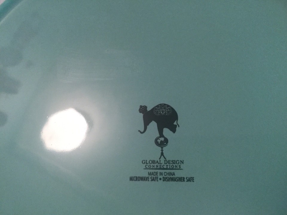 NWT Global Design Connections Set 5 Sanibel Sea Shell Aqua Plates And ...