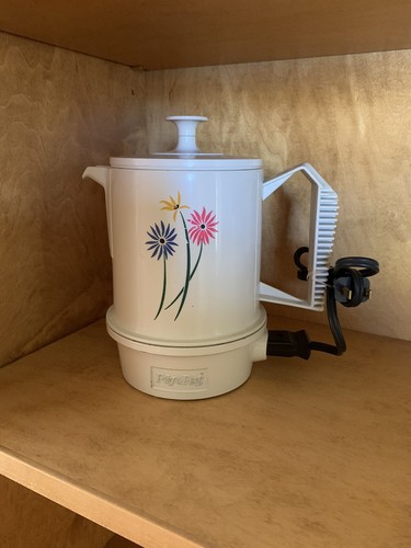 VINTAGE Regal Poly Perk White Floral Electric Percolator 2 -4 Cup | eBay