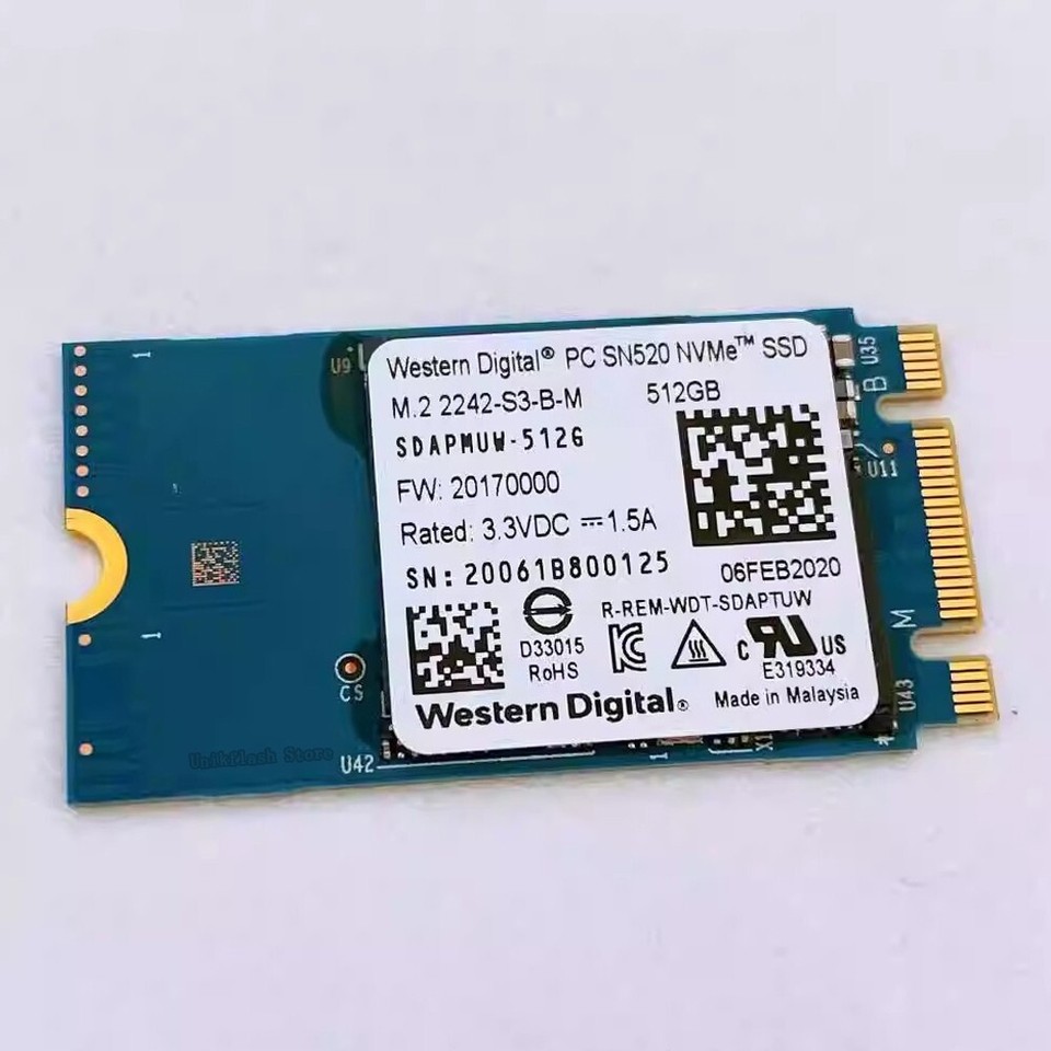Western Digital SN520 NVMe 128GB 256GB 512GB M.2 2242 PCIe3x2 For ...