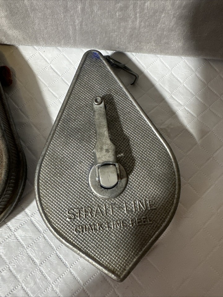 SET 2 Vtg Strait-Line Chalk Line Reel Refillable Irwin Company Plumb ...