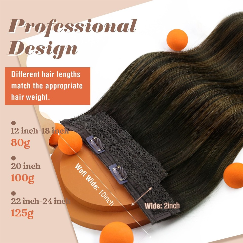 Wire Hair Extensions Real Human Hair Fish Line Human Hair Extensions ...