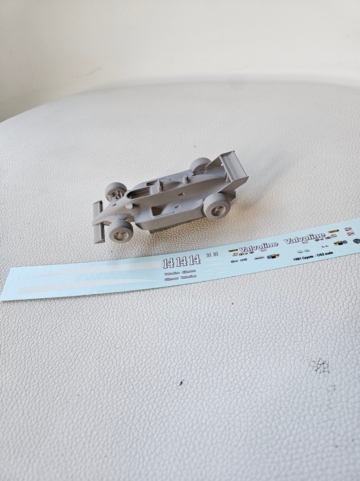 1/43 COYOTE FORD 1971 WING EFFECT. AJ FOYT + DECALS. NOT TAMEO, TNV ...