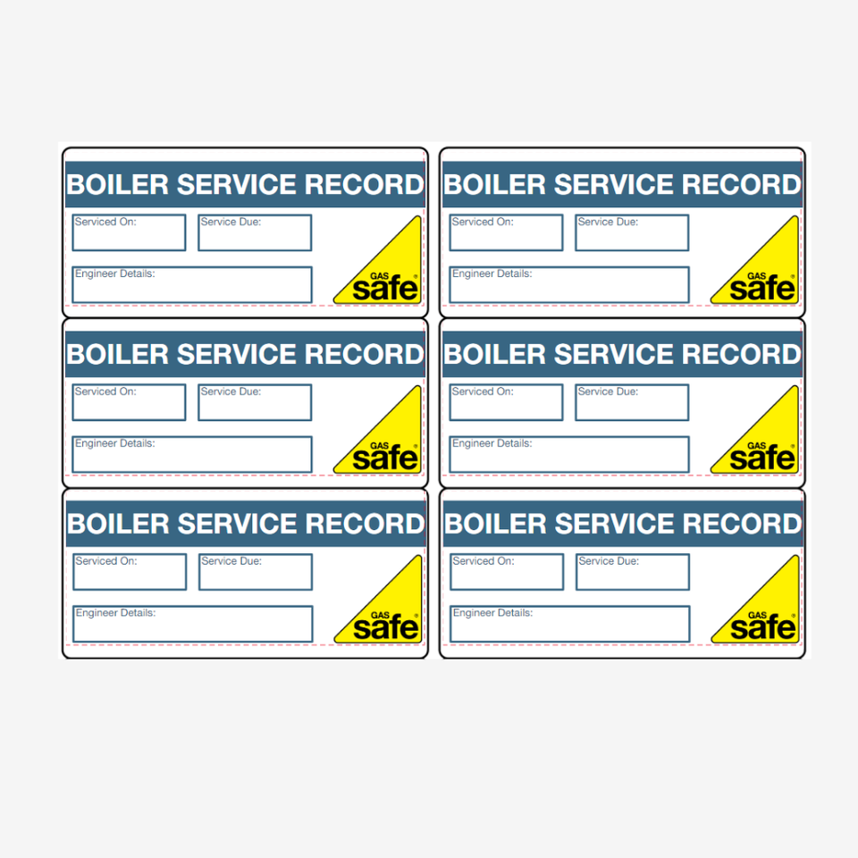 Boiler Service Record Labels Next Service Reminder Stickers Paper Matt ...