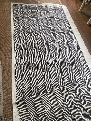 Quadrille/ Alan Campbell 4.5 yds Fabric Zig Zag II Brown and Cream Modern Print | eBay